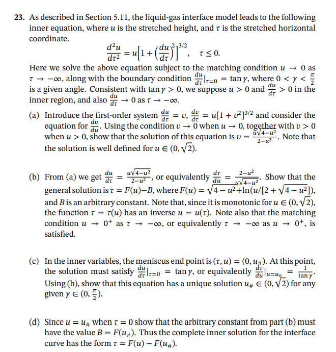Solved As described in Section 5.11, ﻿the liquid-gas | Chegg.com