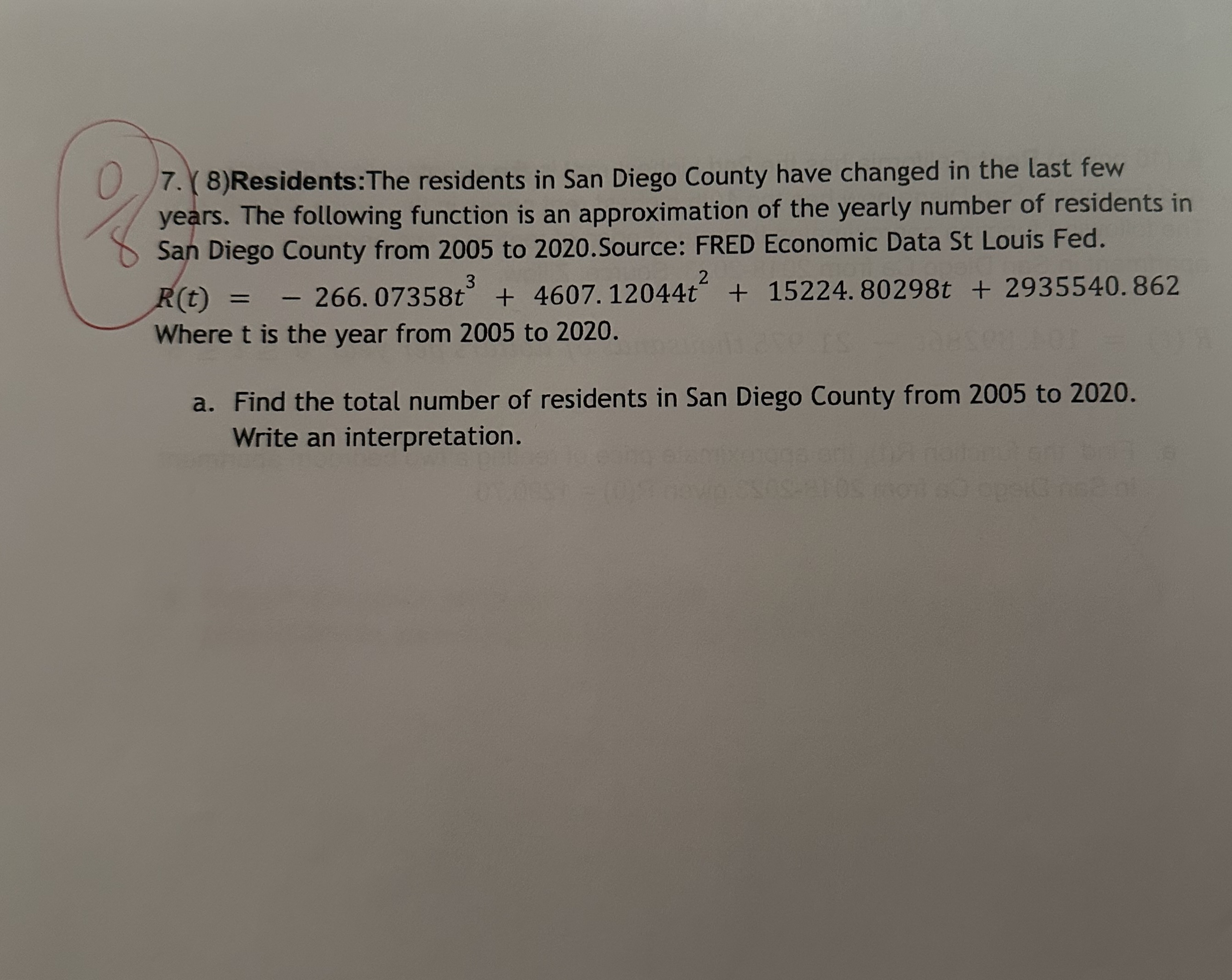 Solved The residents in San Diego County have changed in the | Chegg.com