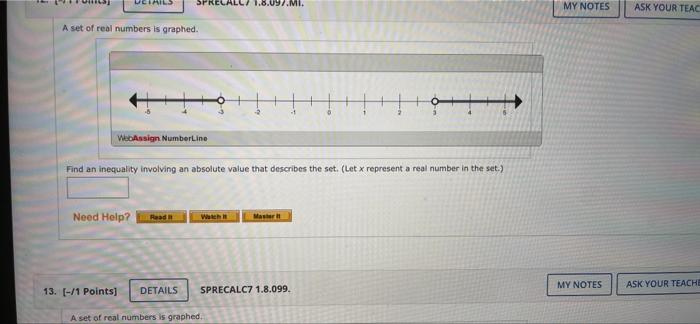 Solved 1.8.097.MI. MY NOTES ASK YOUR TEAC A set of real | Chegg.com