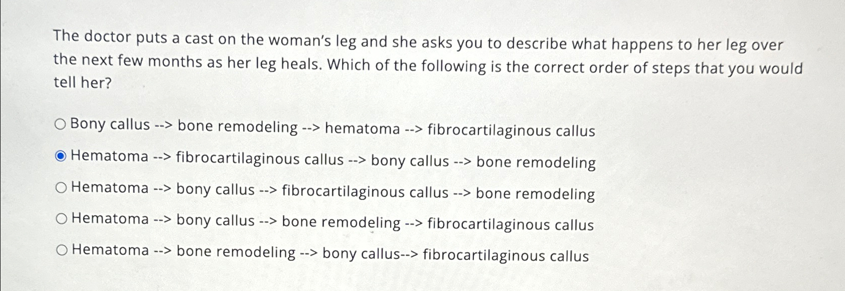 Solved The doctor puts a cast on the woman's leg and she | Chegg.com