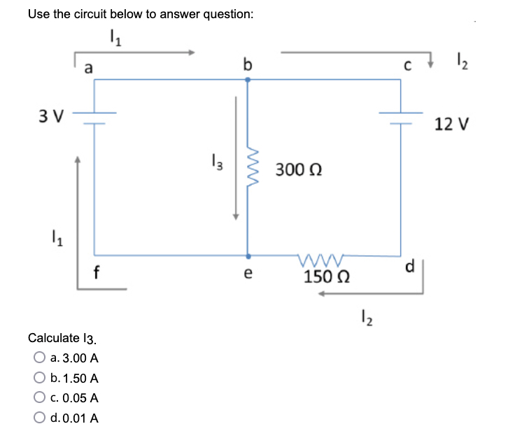 Solved Use the circuit below to answer question:Calculate | Chegg.com