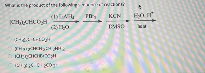 Solved What is the product of the following sequence of | Chegg.com