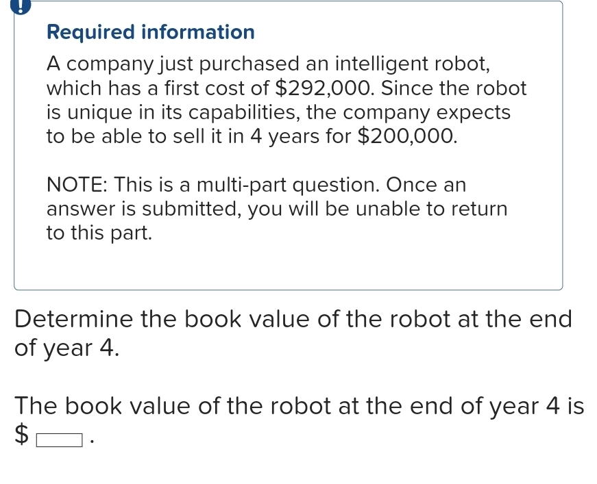 Solved Required informationA company just purchased an | Chegg.com