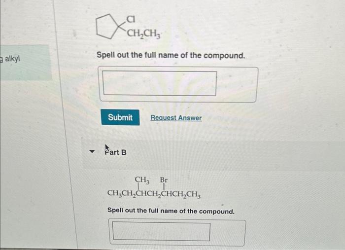 Solved Spell out the full name of the compound. Fart B Spell | Chegg.com