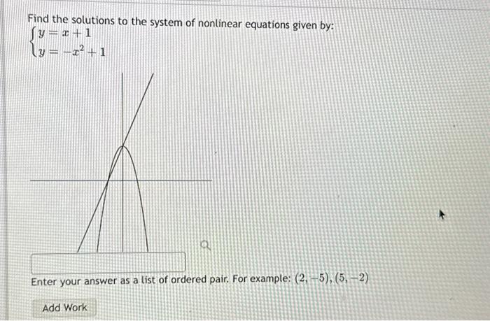 Solved Find the solutions to the system of nonlinear | Chegg.com