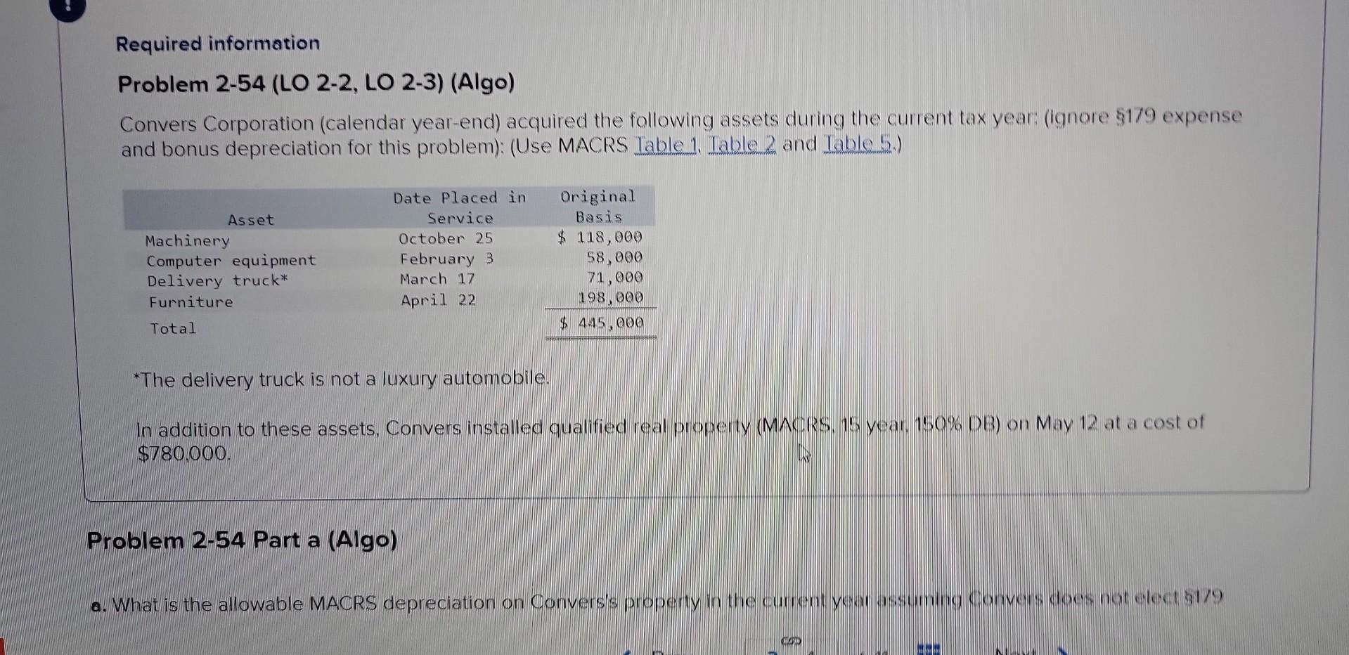 Solved Problem 2-54 (LO 2-2, LO 2-3) (Algo) Convers | Chegg.com