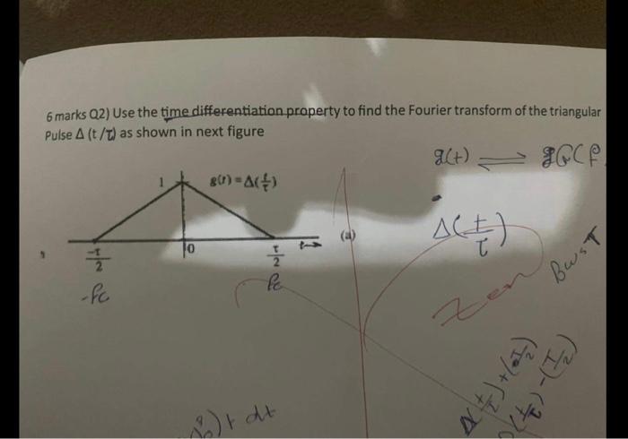 Q1) Find the Fourier transform of 5 marks | Chegg.com