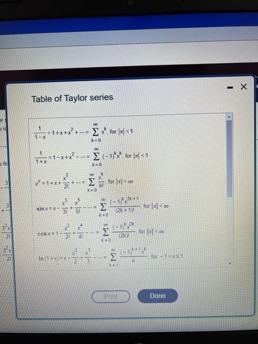 Solved Use the Taylor series to find the first four nonzero | Chegg.com
