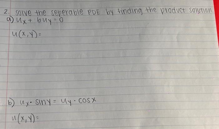 use lambda as separation constant, C as final | Chegg.com