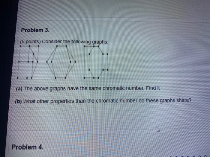 Solved Problem 3. (5 points) Consider the following graphs: | Chegg.com