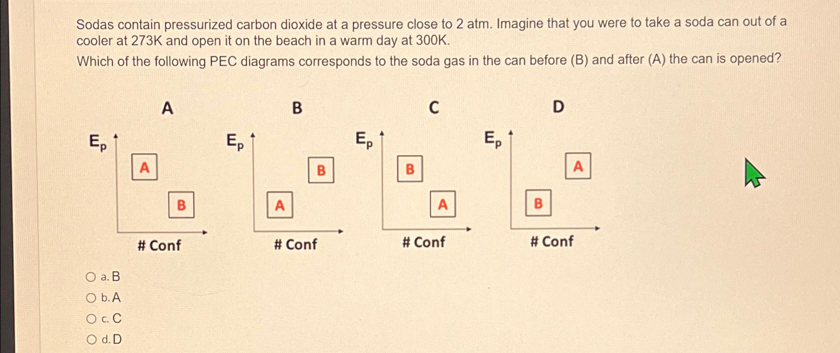 Solved Sodas contain pressurized carbon dioxide at a | Chegg.com