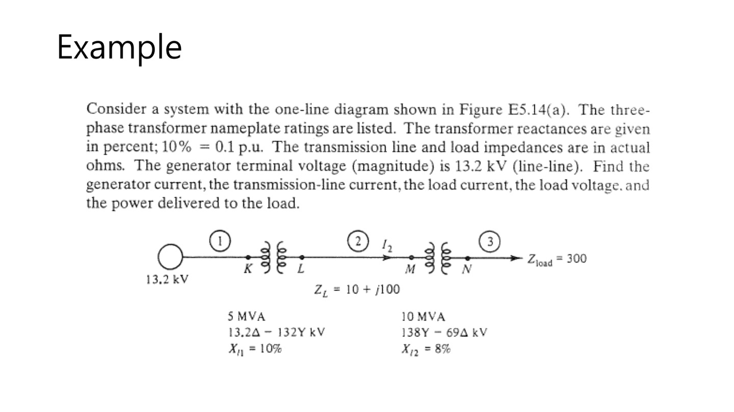 Solved ExampleConsider a system with the one-line diagram | Chegg.com