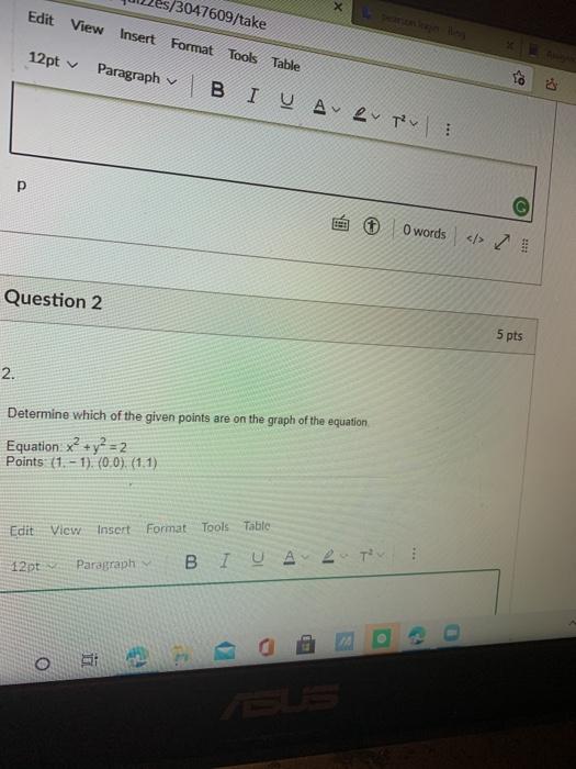 Solved Edit View Insert Format Tools Table 3047609/take 12pt | Chegg.com