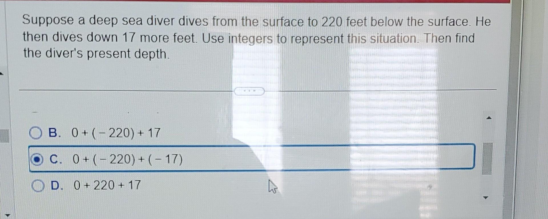 Solved Suppose a deep sea diver dives from the surface to | Chegg.com