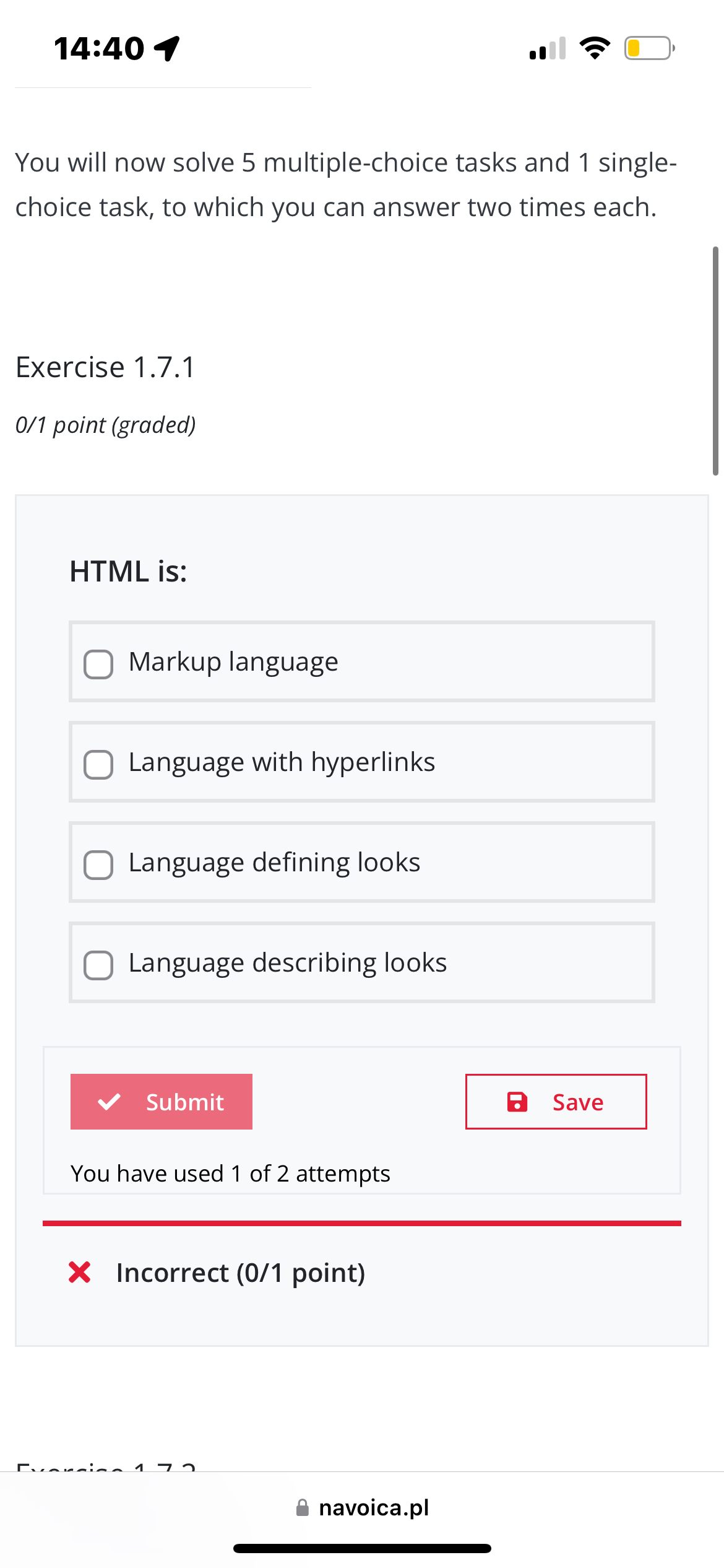 Solved 14:40 4You will now solve 5 ﻿multiple-choice tasks | Chegg.com