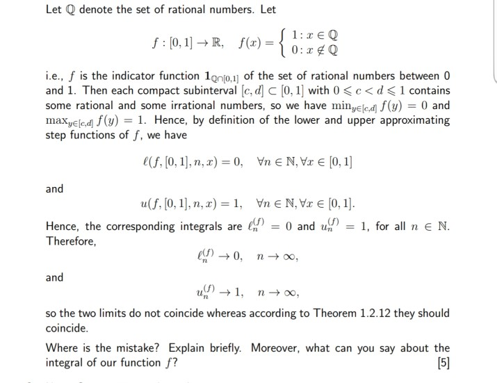 Let Q denote the set of rational numbers. Let f : | Chegg.com