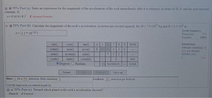 Solved (10%) Problem 6: Planet A has mass 3M and radius R, | Chegg.com