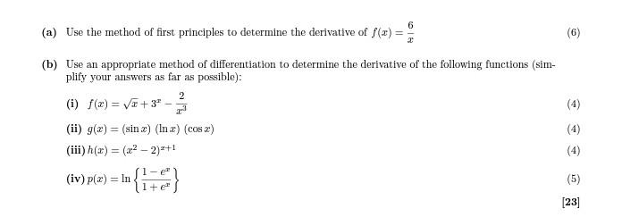 Solved (a) Use the method of first principles to determine | Chegg.com