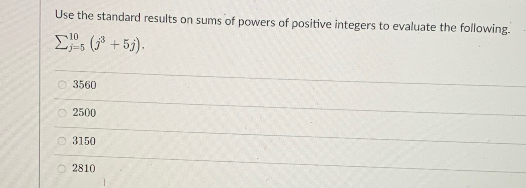 Solved Use the standard results on sums of powers of | Chegg.com