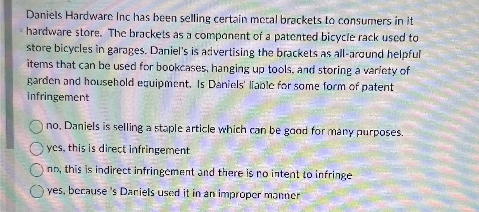 Solved Daniels Hardware Inc has been selling certain metal | Chegg.com