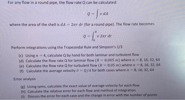 Solved Problem 1: The volume flow rate through a pipe | Chegg.com