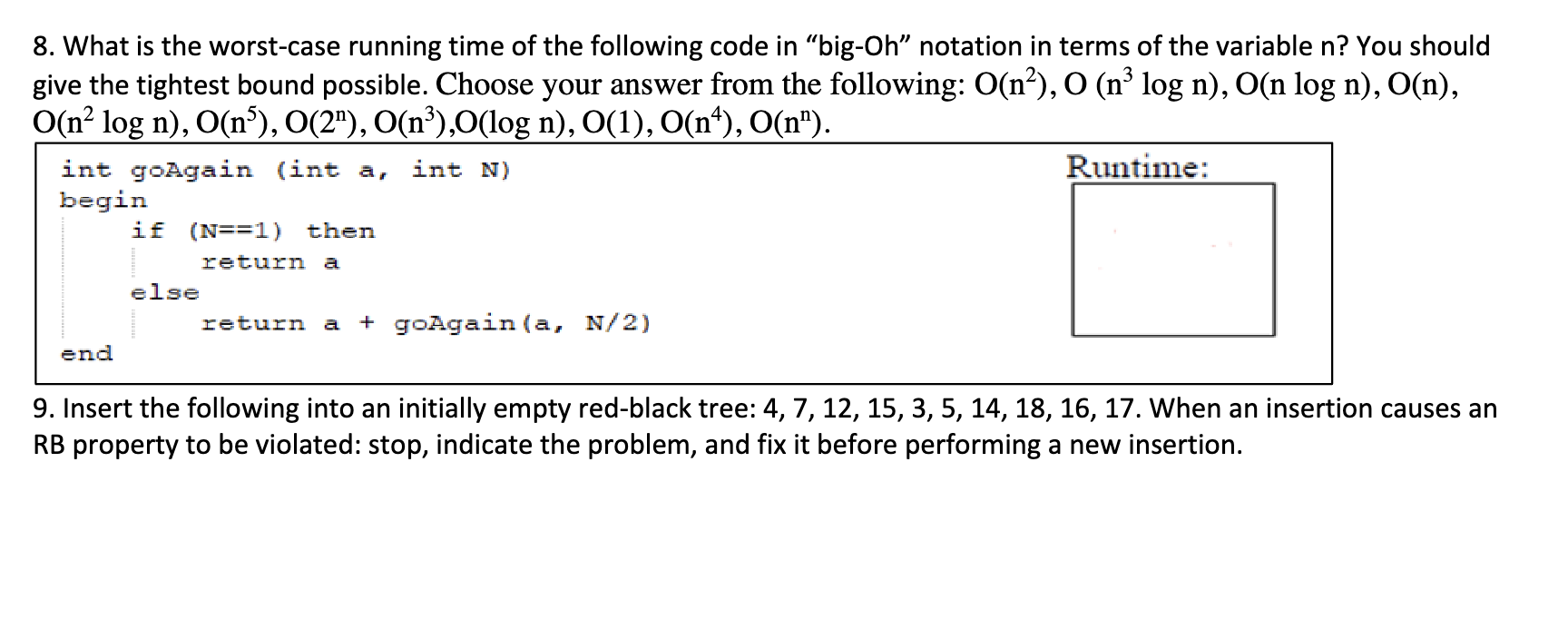 Solved Insert the following into an initially empty | Chegg.com