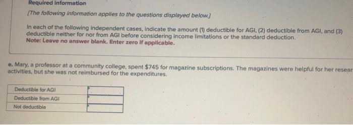 Required information [The following information | Chegg.com