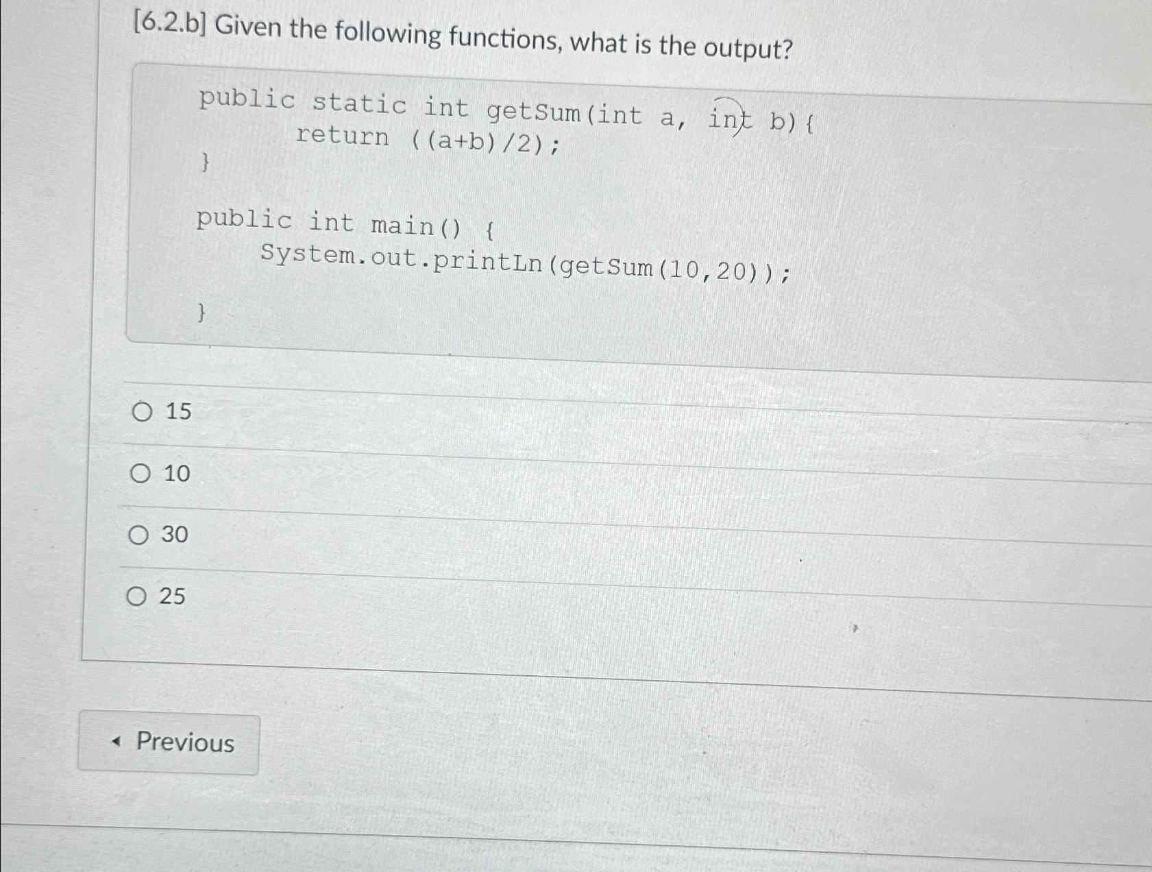 Solved [6.2.b] ﻿Given the following functions, what is the | Chegg.com