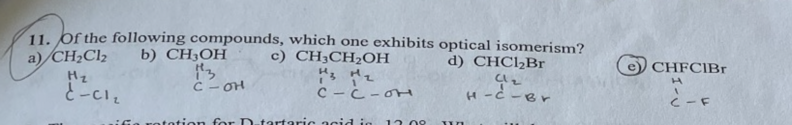 Solved Of the following compounds, which one exhibits | Chegg.com