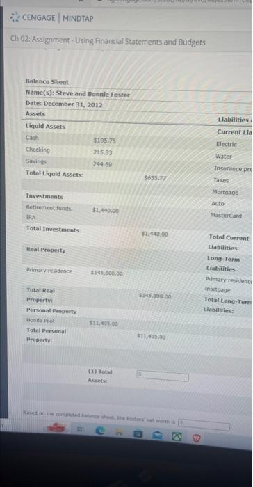 :−- CENGAGE | MINDTAP Ch 02: Assignment - Using | Chegg.com