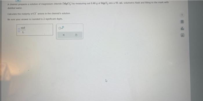 Solved dintilied water. de sife youa aniwer in roknded 10Z | Chegg.com