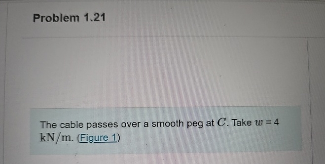 Solved Problem 1.21The cable passes over a smooth peg at C. | Chegg.com
