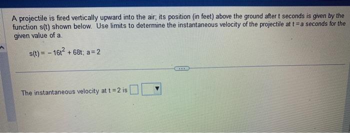 Solved A projectile is fired vertically upward into the air, | Chegg.com