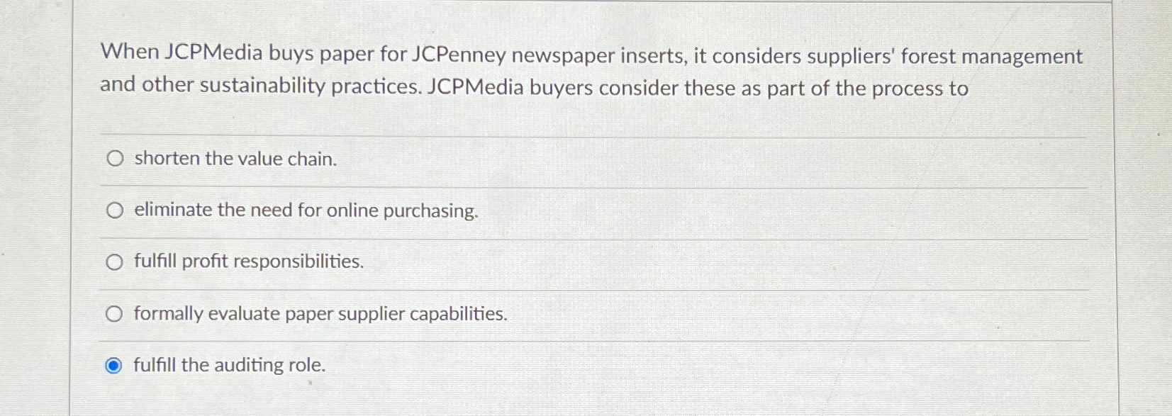 Solved When JCPMedia buys paper for JCPenney newspaper | Chegg.com