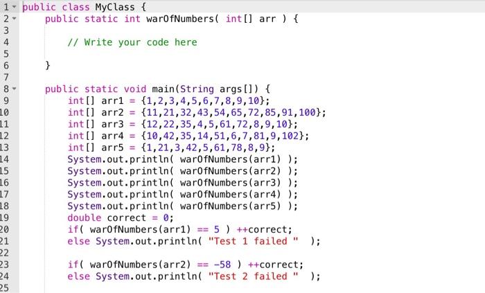 Solved Write a method no break statements the starter code | Chegg.com