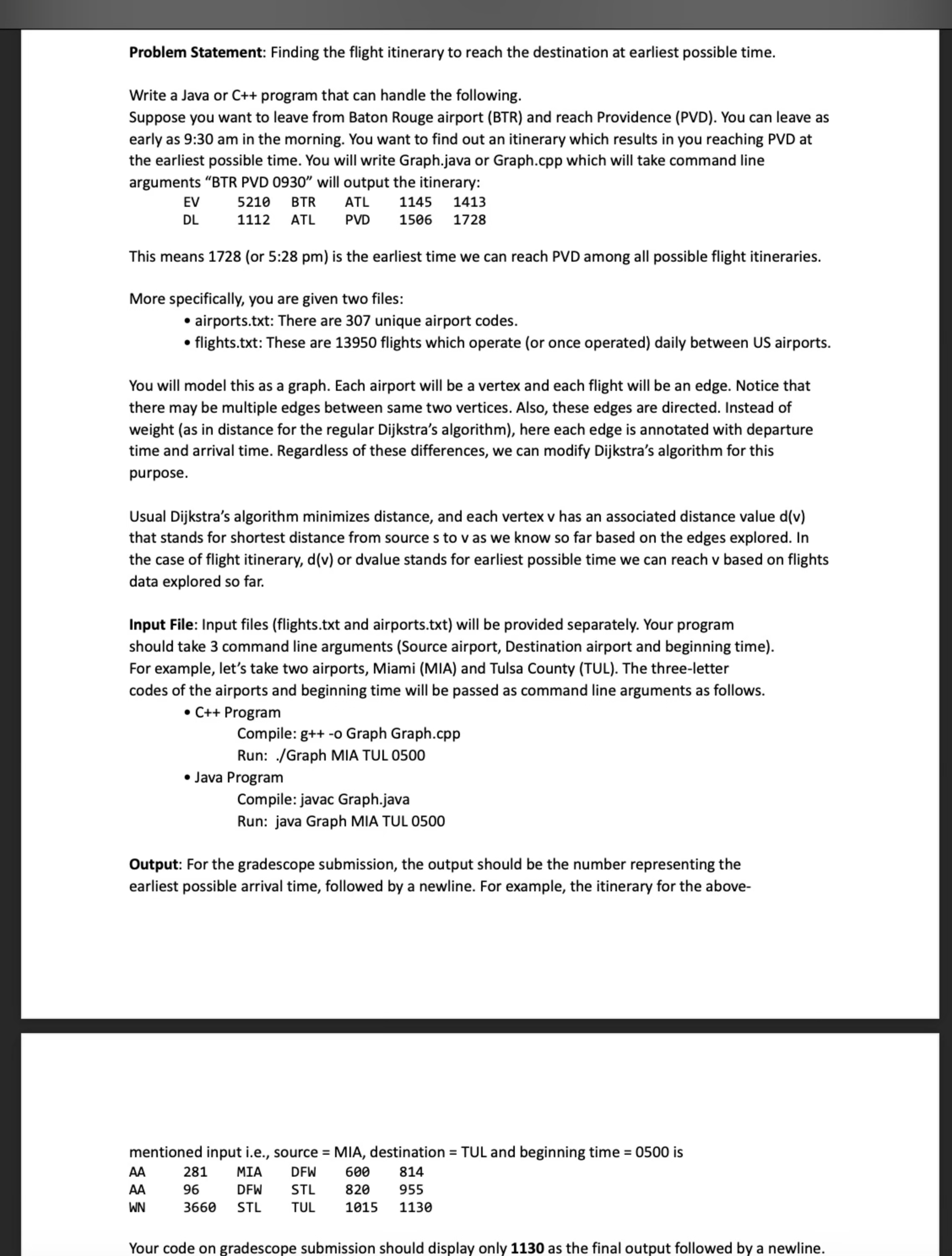 Solved Please help me implement time based dijkstra's | Chegg.com