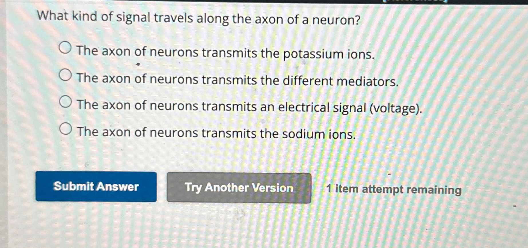 Solved What Kind Of Signal Travels Along The Axon Of A