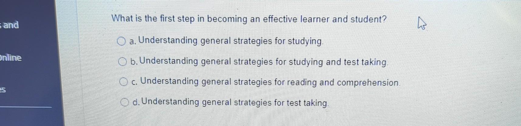 Solved What is the first step in becoming an effective | Chegg.com