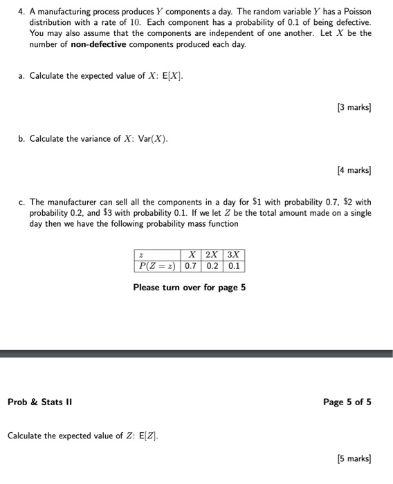 Solved 4. A manufacturing process produces y components a | Chegg.com