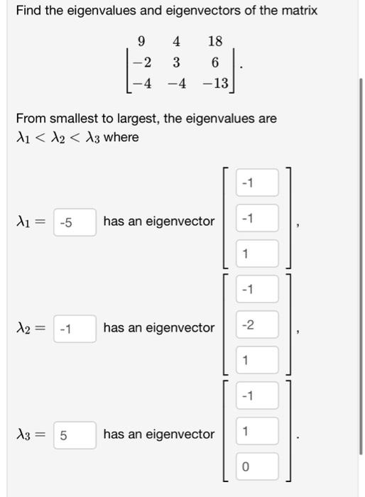 Solved Find the eigenvalues and eigenvectors of the matrix. | Chegg.com