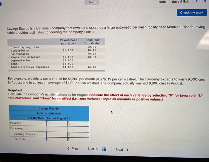 Solved Saved Help Save & Exit Submit Check my work Lavage | Chegg.com