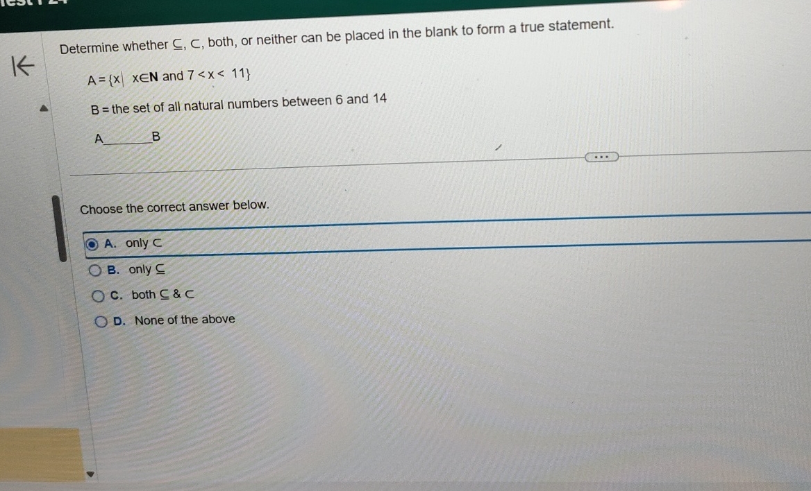 Solved Determine whether sube,C, ﻿both, or neither can be | Chegg.com