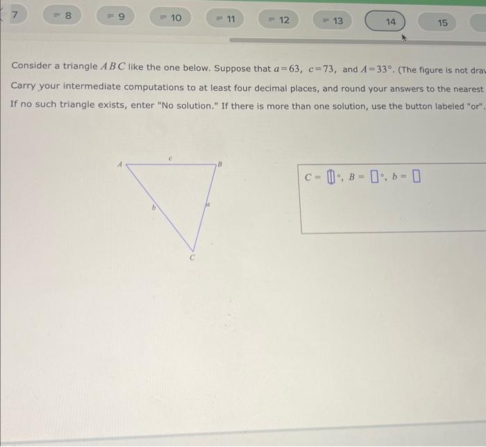 Solved Consider a triangle ABC like the one below. Suppose | Chegg.com