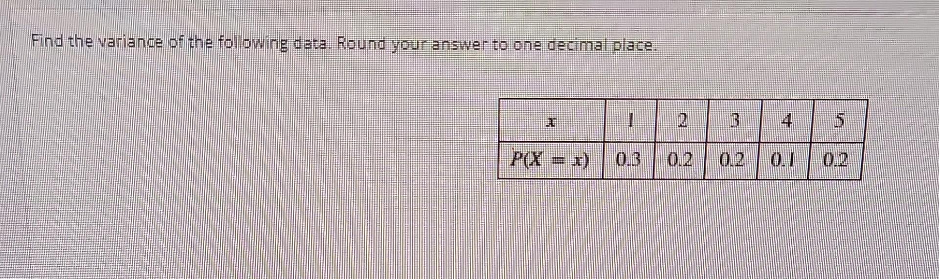 Solved Find the varianme of the following data. Round your | Chegg.com