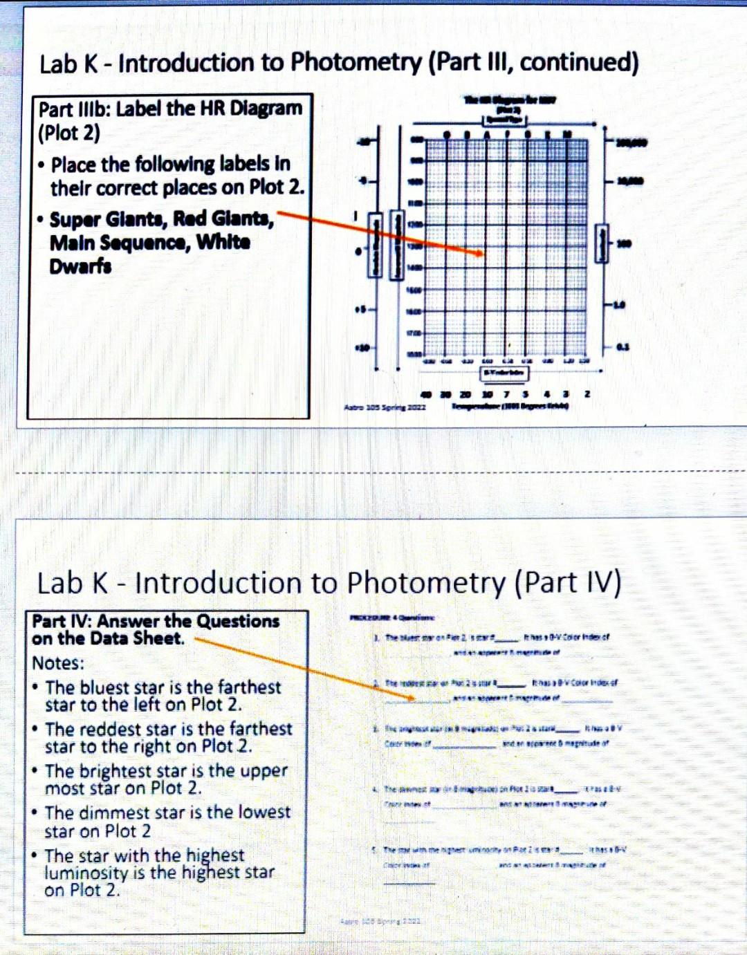 Lab K - Introduction to Photometry (Part III, | Chegg.com