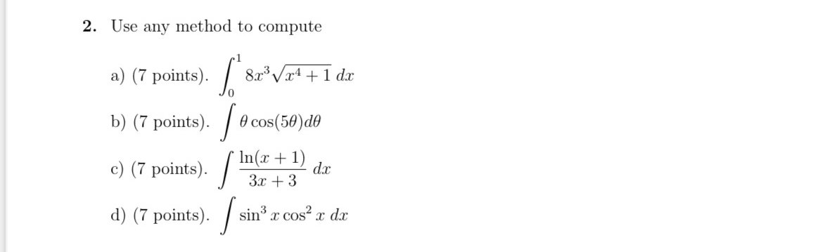 Solved Use any method to computea) | Chegg.com