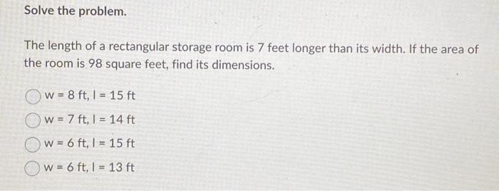 Solved Solve the problem. The length of a rectangular | Chegg.com