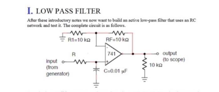 Solved 1 - Consider the First Order Low Pass Filter in | Chegg.com