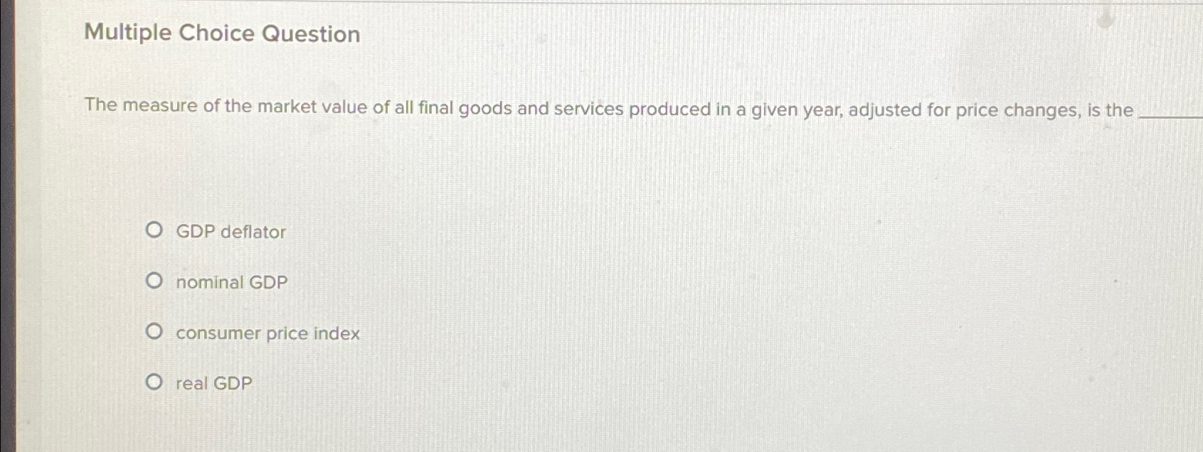 Solved Multiple Choice QuestionThe measure of the market | Chegg.com