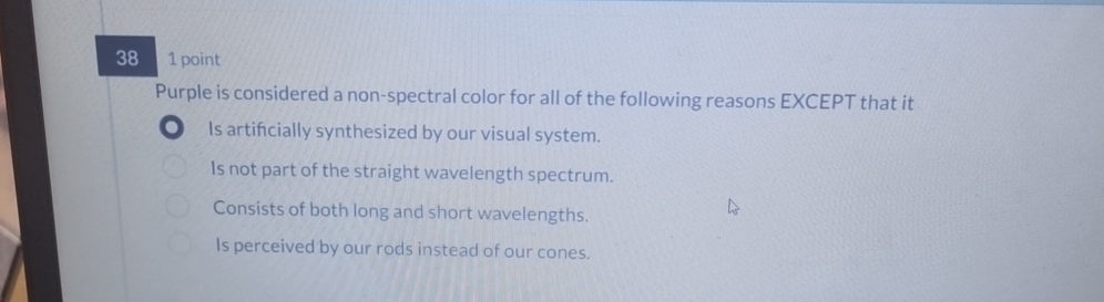 Solved 381 ﻿pointPurple is considered a non-spectral color | Chegg.com